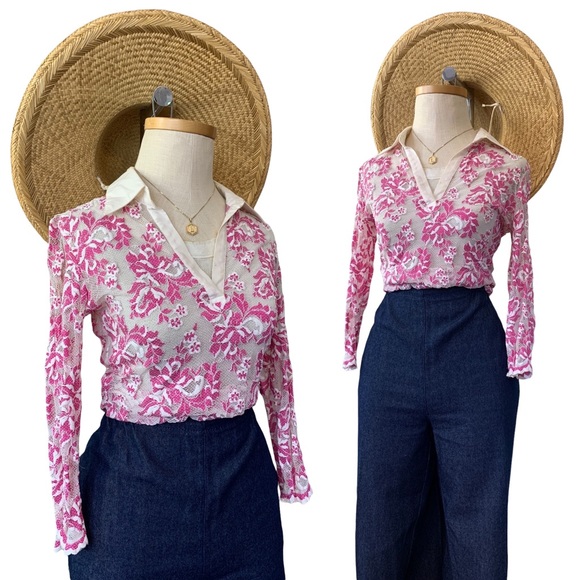 Cache | Tops | Vintage Cache Floral Embroidered Blouse | Poshmark